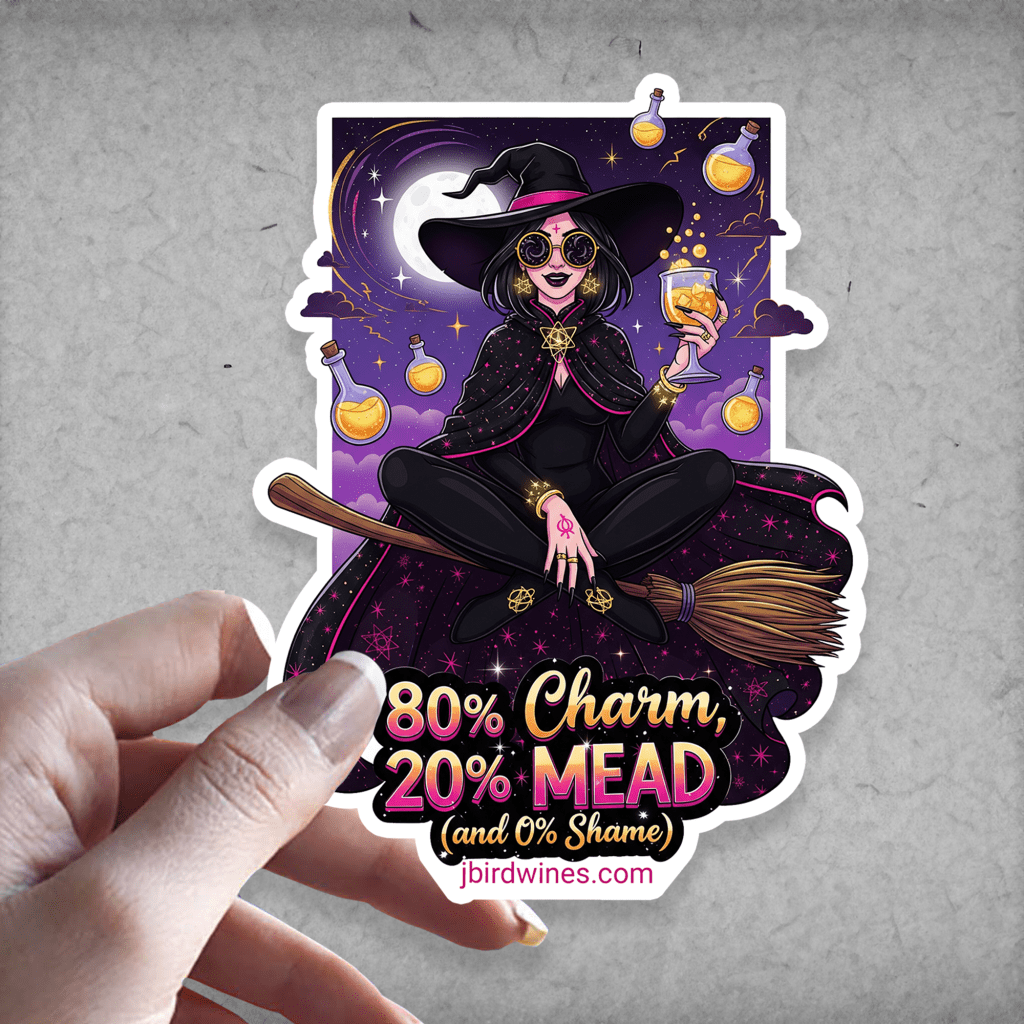 80% Charm, 20% Mead Witch - Sticker - J. Bird Wines